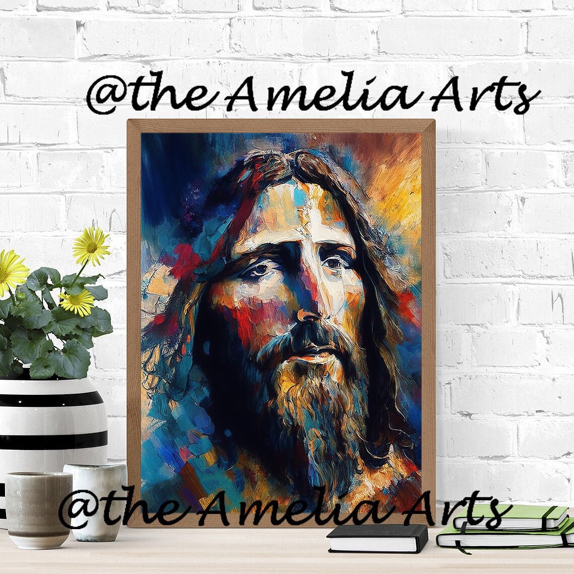 Jesus Abstract Painting Christ Abstract Jesus Portrait - Etsy