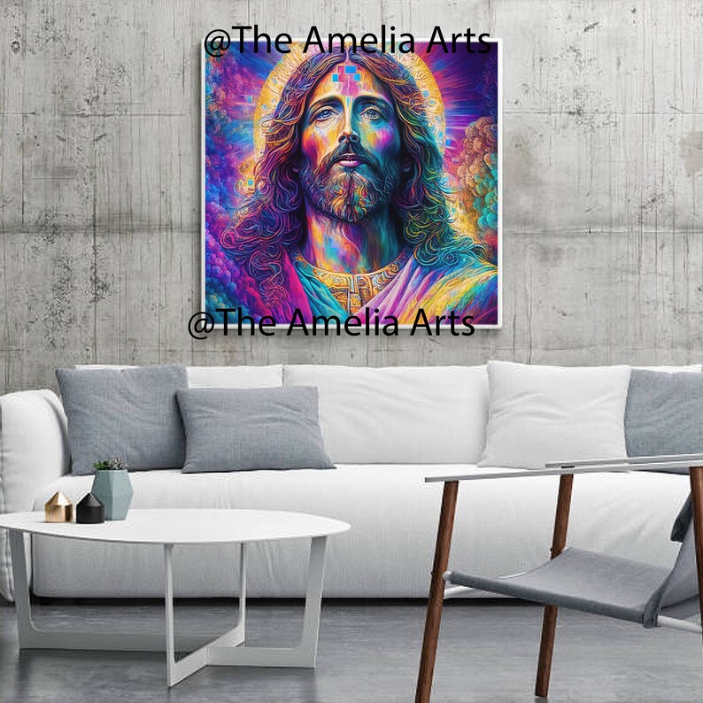 Jesus Abstract Painting Christ Artwork Jesus Art Digital - Etsy