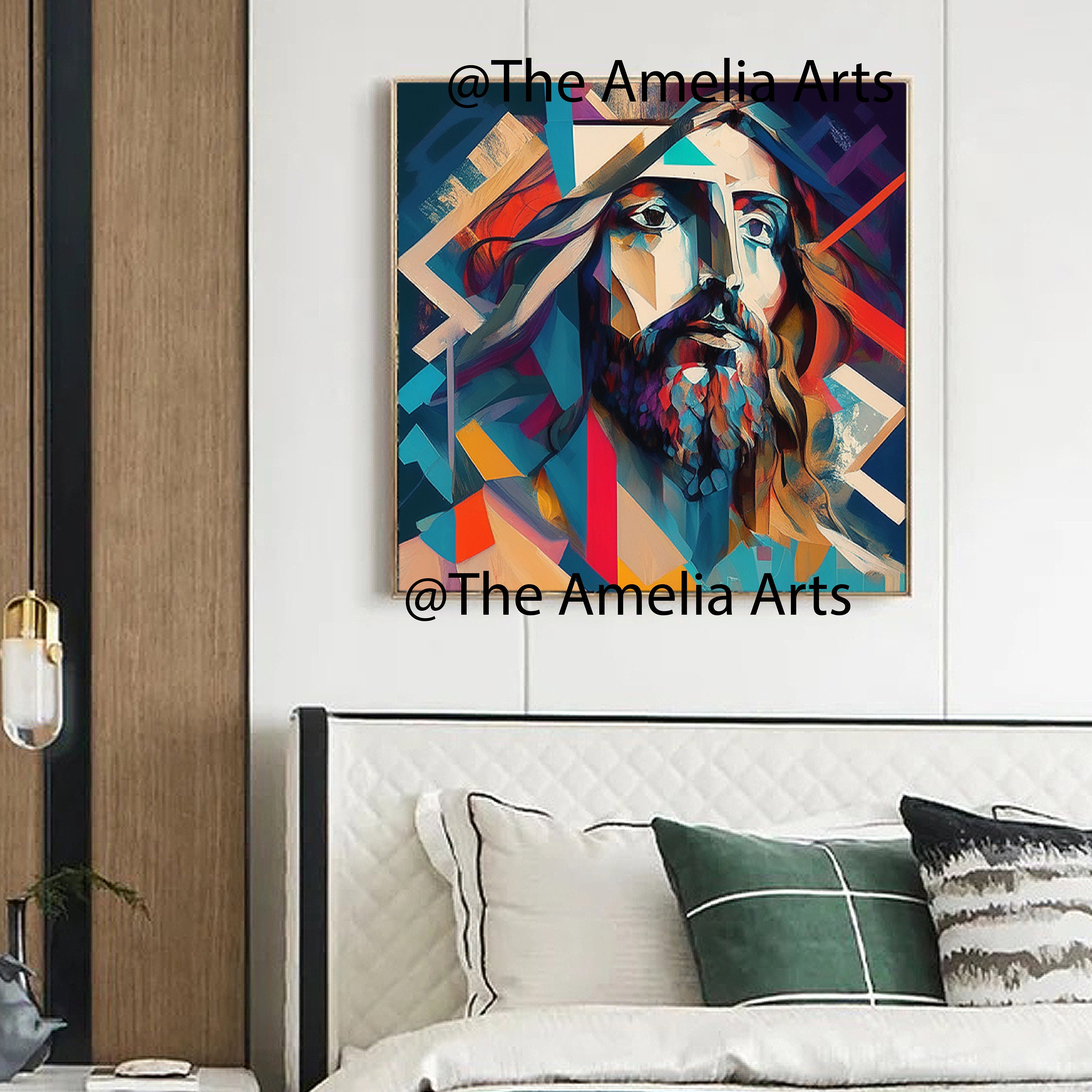 Jesus Abstract Painting, Christ Artwork, Jesus Art Digital Portrait ...