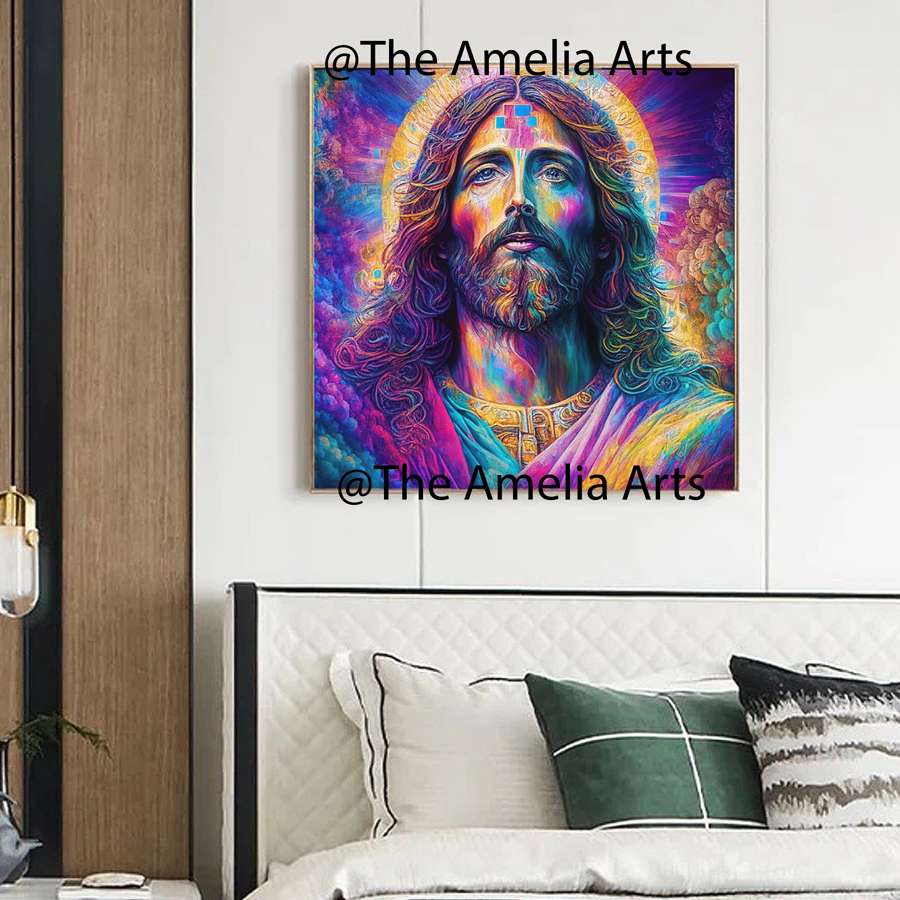 Jesus Abstract Painting Christ Artwork Jesus Art Digital - Etsy