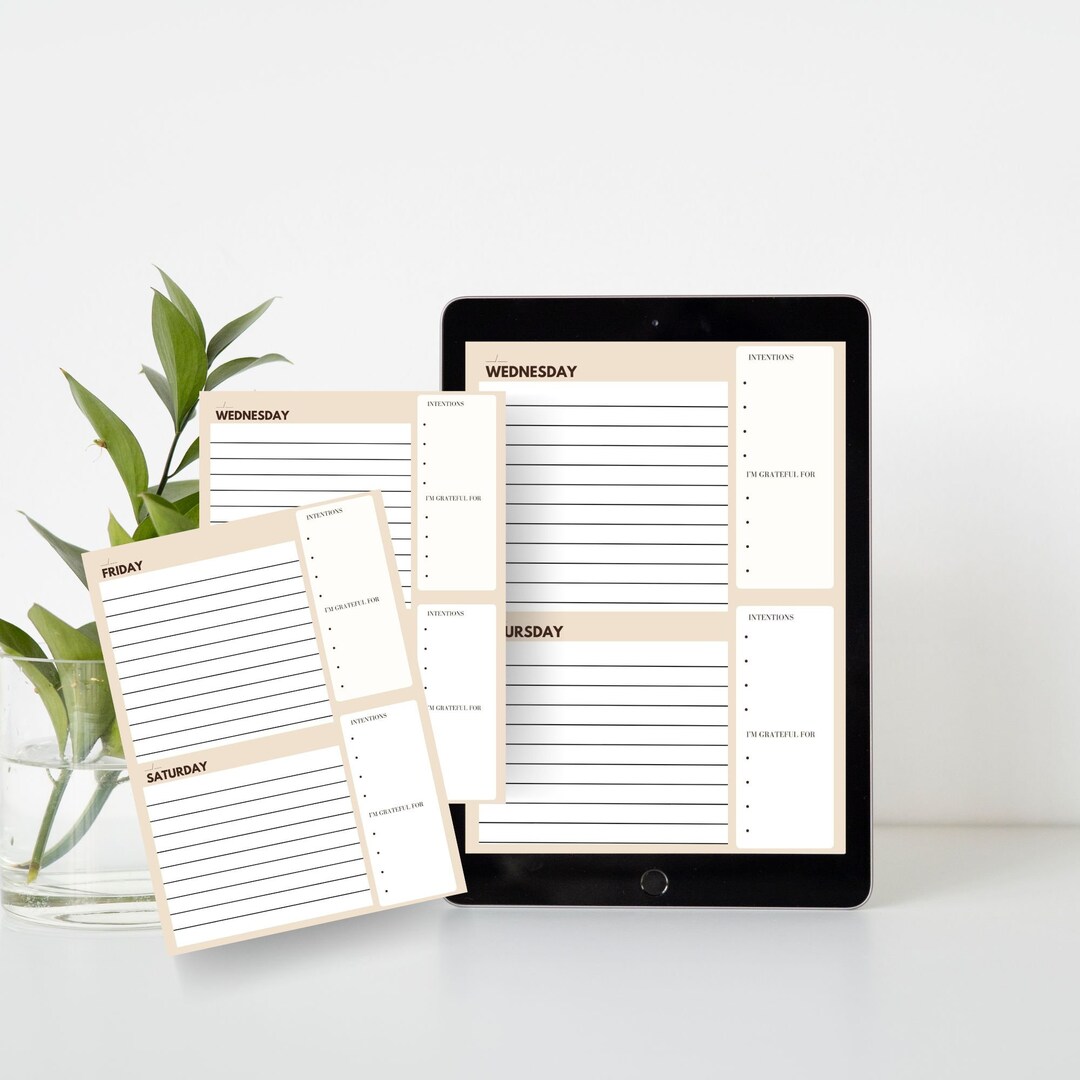 Minimalist Digital Weekly Planner Template Streamlined Productivity ...
