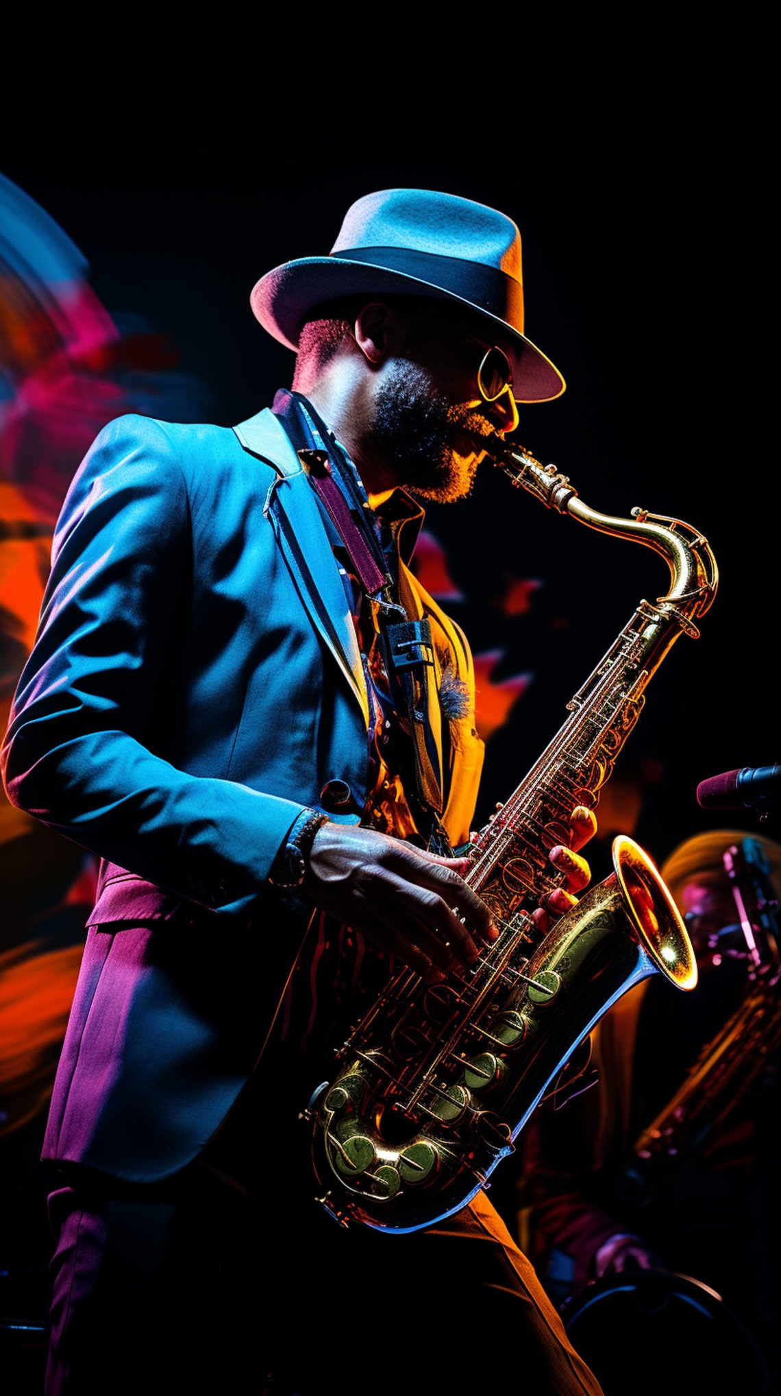 Poster of a Saxophone Player - Etsy