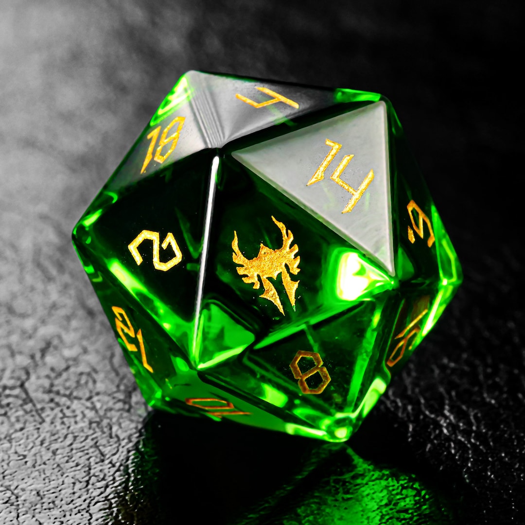 Paladin D&D Dice Set| Green Crystal Polyhedral Dice Set | Gemstone DND ...