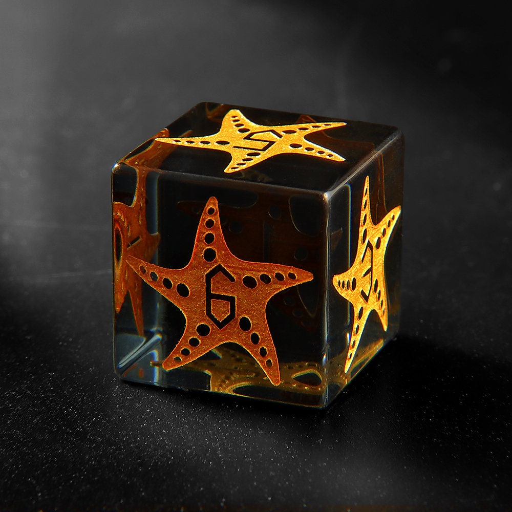 Sea Turtle Dnd Dice Set| Ocean Theme Black Glass Dnd Dice Set ...