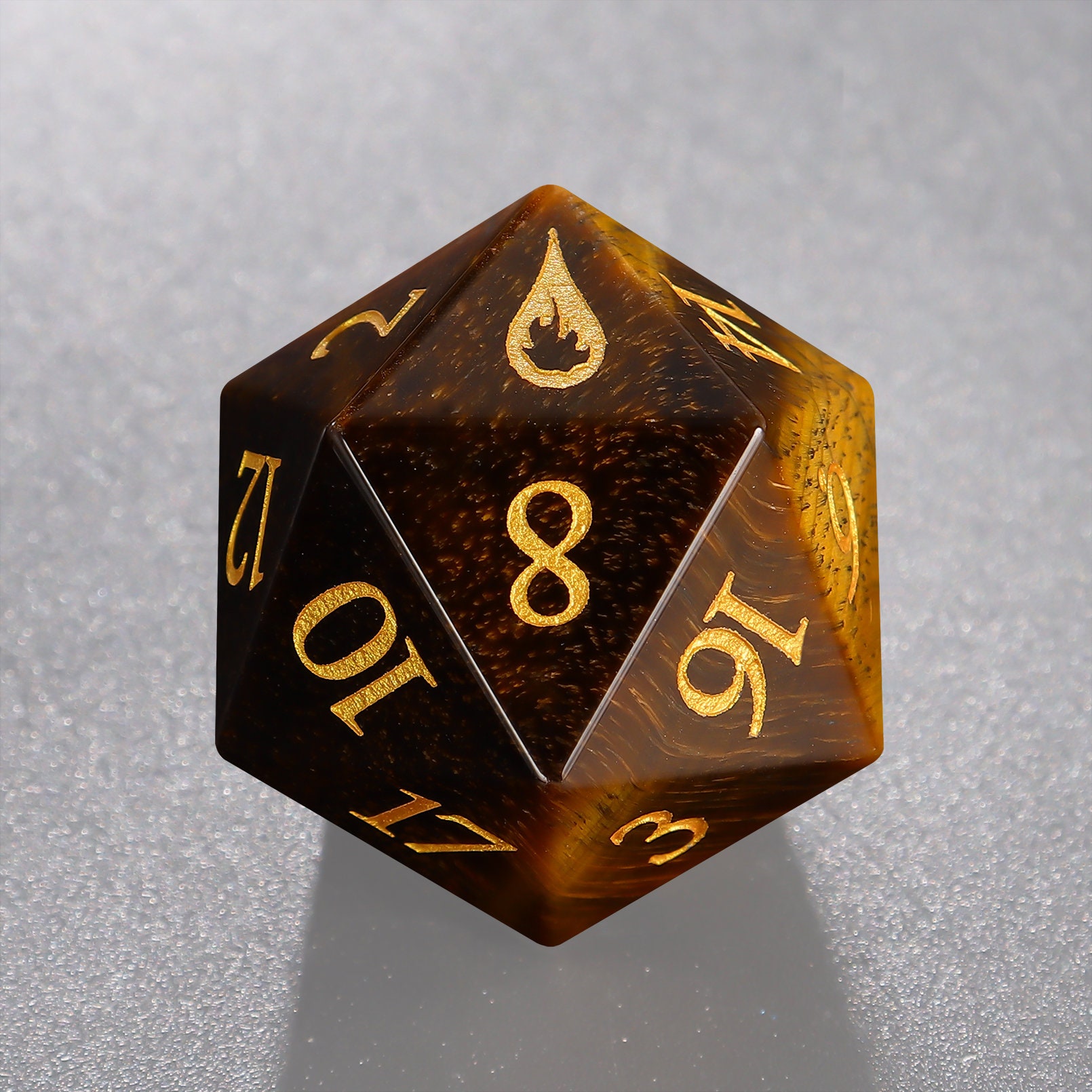 Natural Stone Dnd Full Dice Set| Tiger Eye Dnd Dice Set Sorcerer ...