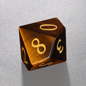 Natural Stone Dnd Full Dice Set| Tiger Eye Dnd Dice Set Sorcerer ...