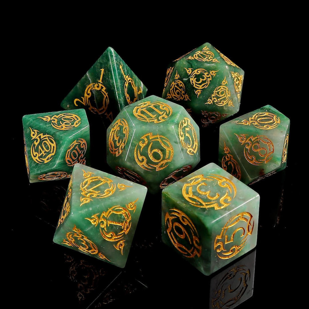 Natural African Jade Dnd Dice Set| Gemstone Dnd Dice Set | Dungeons and ...