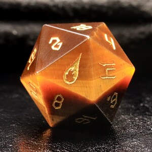 Custom Stone Dnd Dice Set Tiger Eye Dnd Dice Set Sorcerer Dungeons and ...