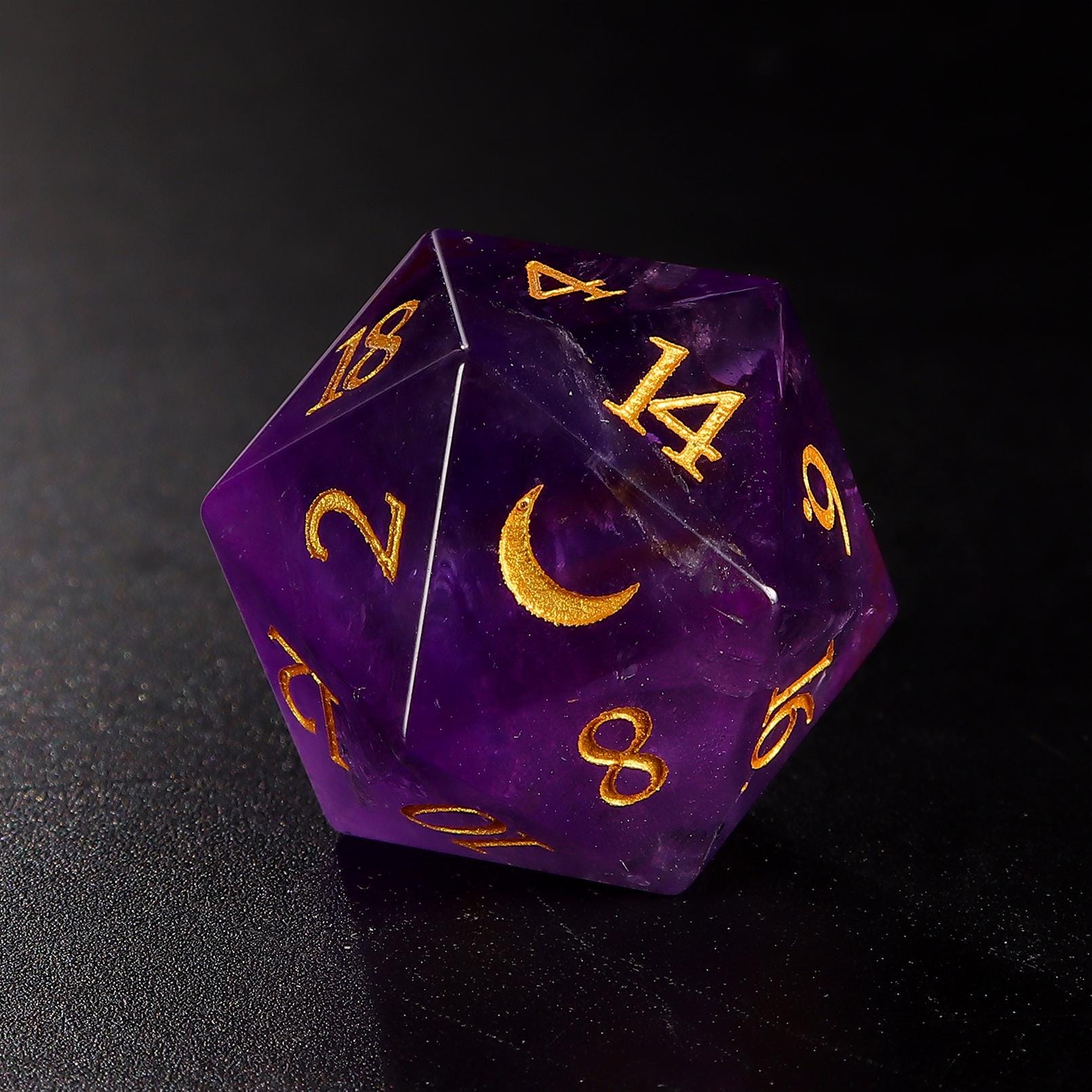 Amethyst Dnd Dice Set Moon Version| Gemstone Dnd Dice Set | Dungeons ...