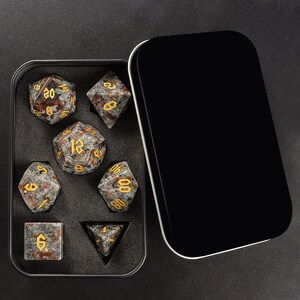 Full Set Yooperlite Gemstone Dice Stone Dice Set engraved Gemstone ...