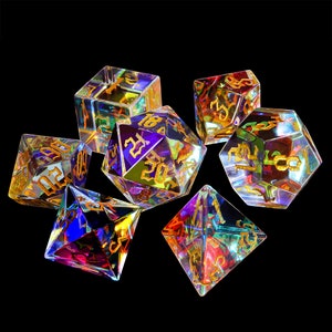 Fantastic Crystal Dice Set Gemstone Dice DND Dice Dungeons and Dragons ...