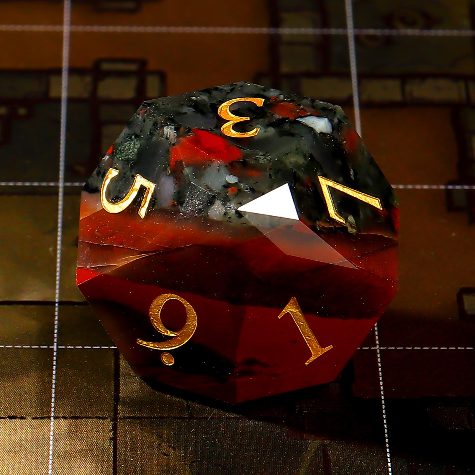 Natural Bloodstone Dnd Dice Set| Multi-faceted Gemstone Dice| Dungeons ...