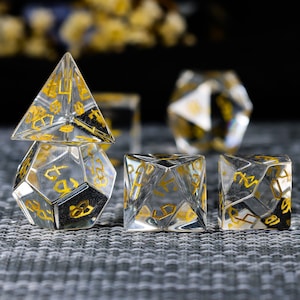 Rogue Crystal Dice Set Clear Crystal Polyhedral Dice Set Gemstone DND ...