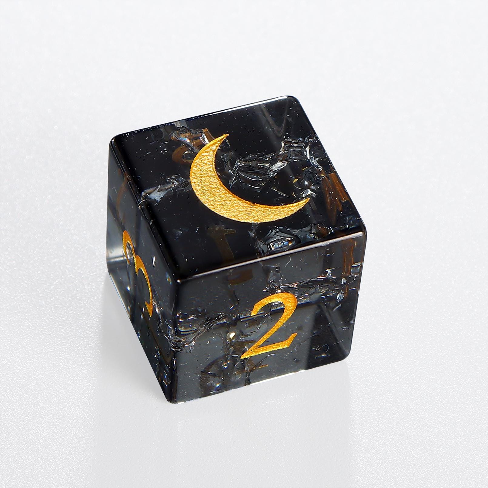 Full Set Moon Gray D&D Dice Set for Crystal Blast Flame Glass ...