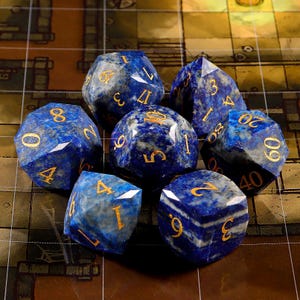 Unique Natural Lapis Lazuli Dnd Dice Full Set Star Faceset Multi ...