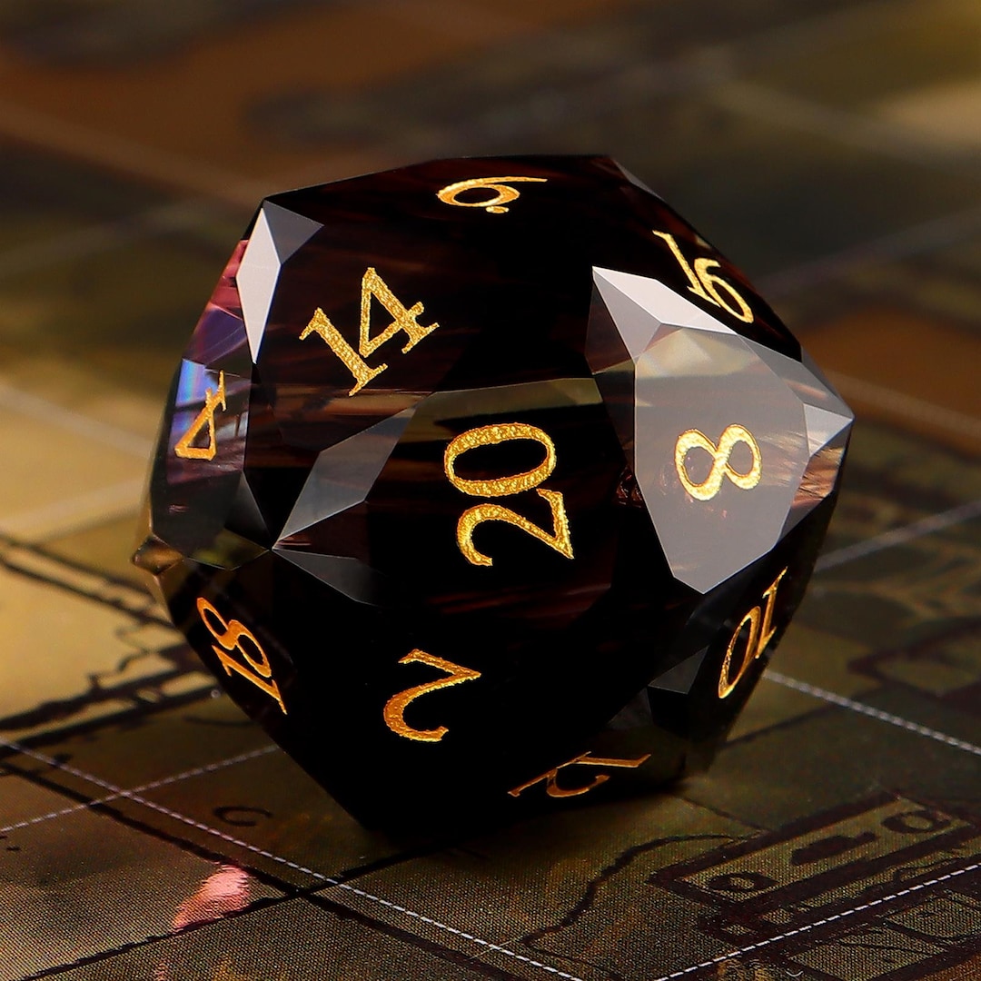 Mulberry Aurora Glass Dnd Dice Set: Star Faceted Multi-faceted Prism ...