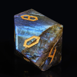 Natural Labradorite Dice Set| Gemstone Dnd Dice Set |meditate Gemstone ...