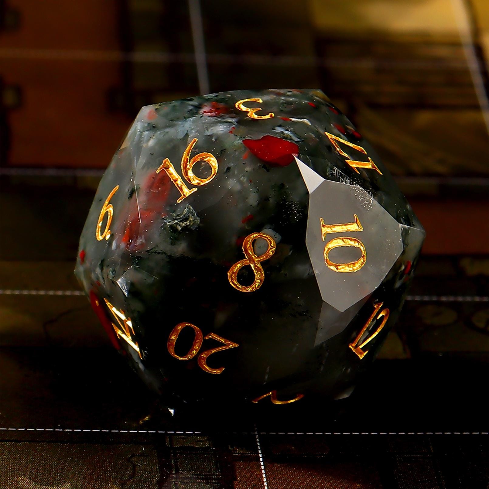 Natural Bloodstone Dnd Dice Set| Multi-faceted Gemstone Dice| Dungeons ...