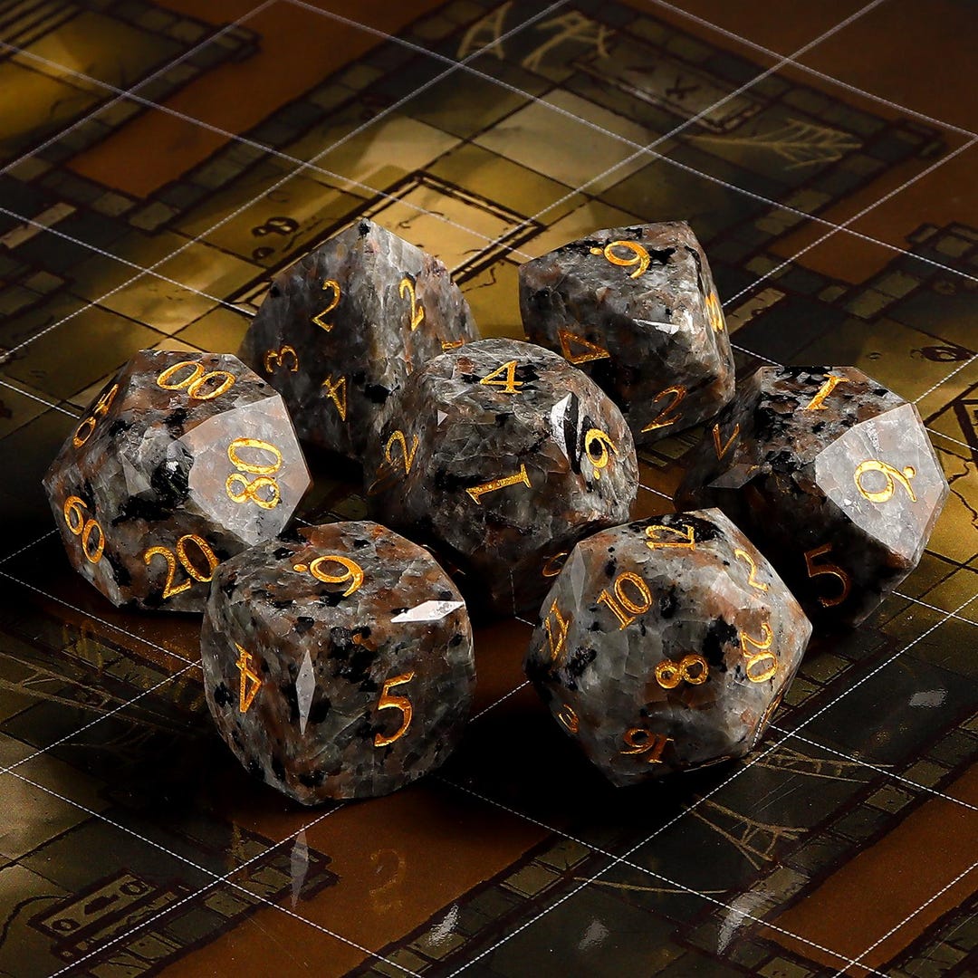 Natural Yooperlite Dnd Dice Set: Star Faceted Multi-faceted Prism ...