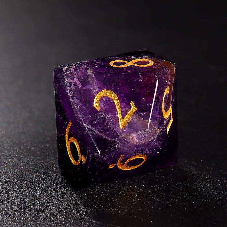 Amethyst Dnd Dice Set Moon Version| Gemstone Dnd Dice Set|christmas ...