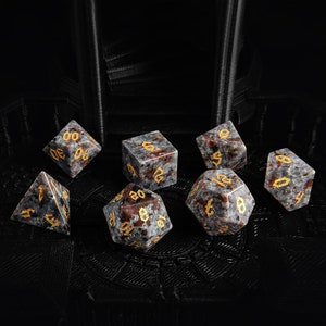 Full Set Yooperlite Gemstone Dice Stone Dice Set engraved Gemstone ...