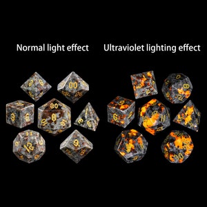 Full Set Yooperlite Gemstone Dice| Stone Dice Set |engraved Gemstone ...