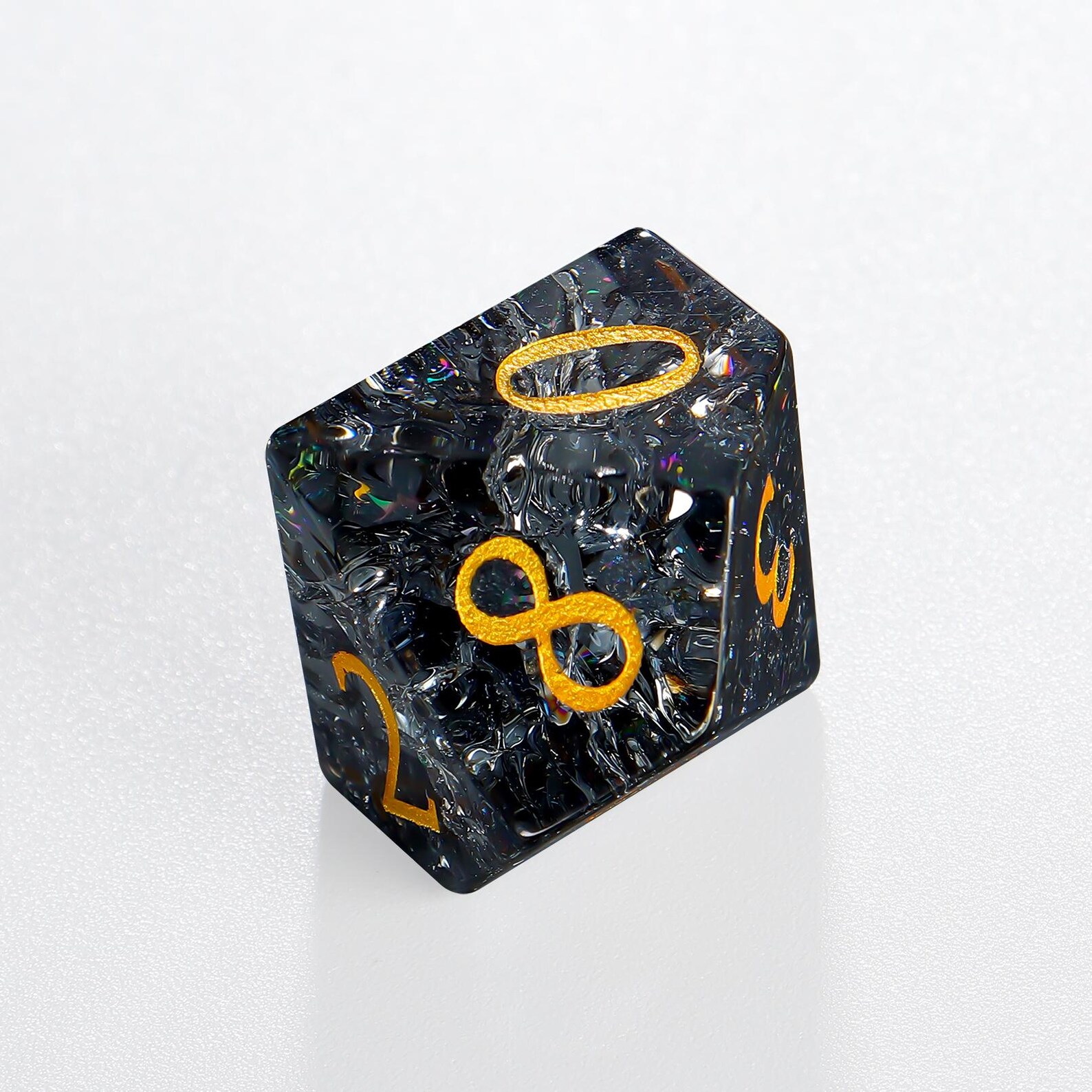 Full Set Moon Gray D&D Dice Set for Crystal Blast Flame Glass ...