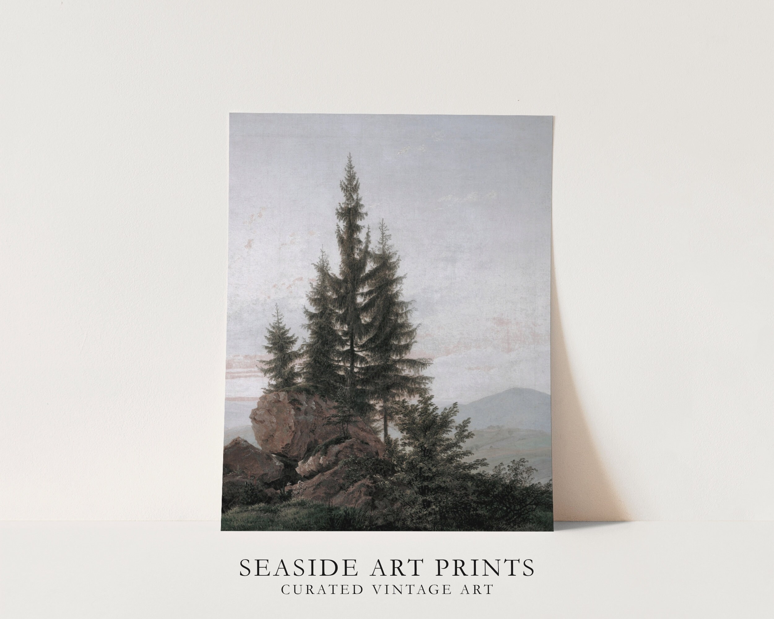 Vintage Tree Art Print, Antique Forest Oil Painting, Soft Tones ...