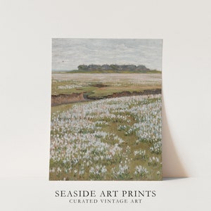 Antique Spring Meadow Art Print - Set of Two, Vintage Landscape Oil ...