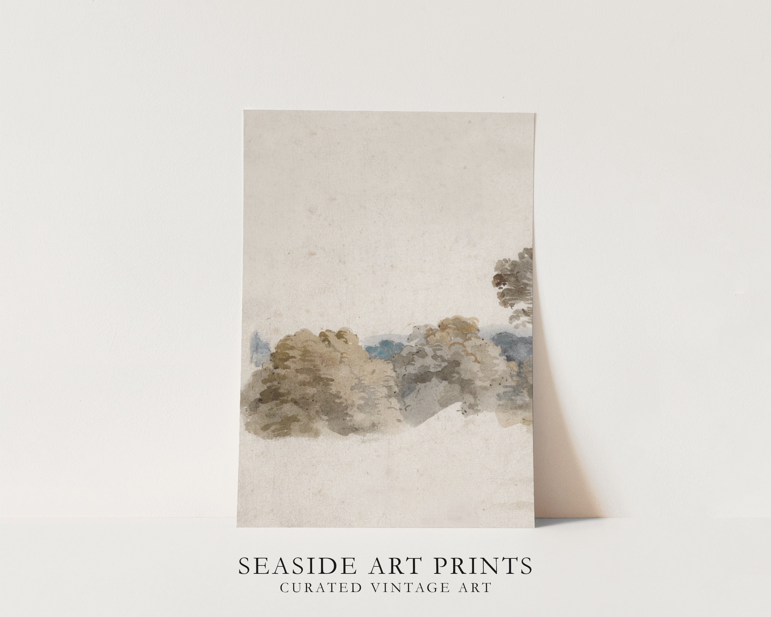 Vintage Watercolor Landscape Art Print Set of Three, Antique Forest ...