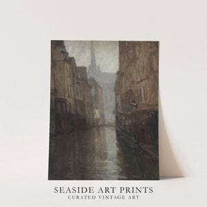 Vintage French Cityscape Art Print, Antique Architecture Painting ...