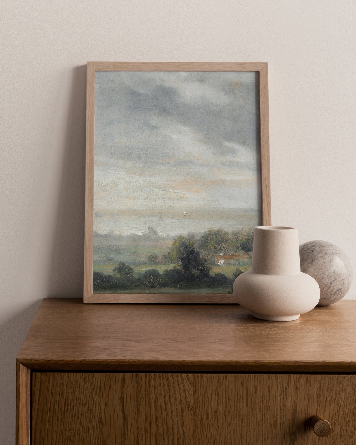 Vintage Summer Landscape Art Print, Antique Countryside Oil Painting ...