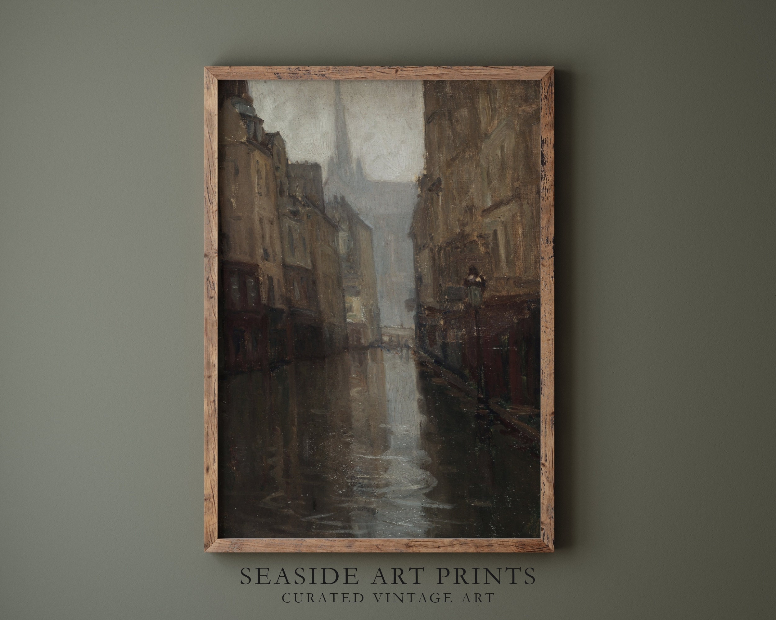 Vintage French Cityscape Art Print, Antique Architecture Painting ...