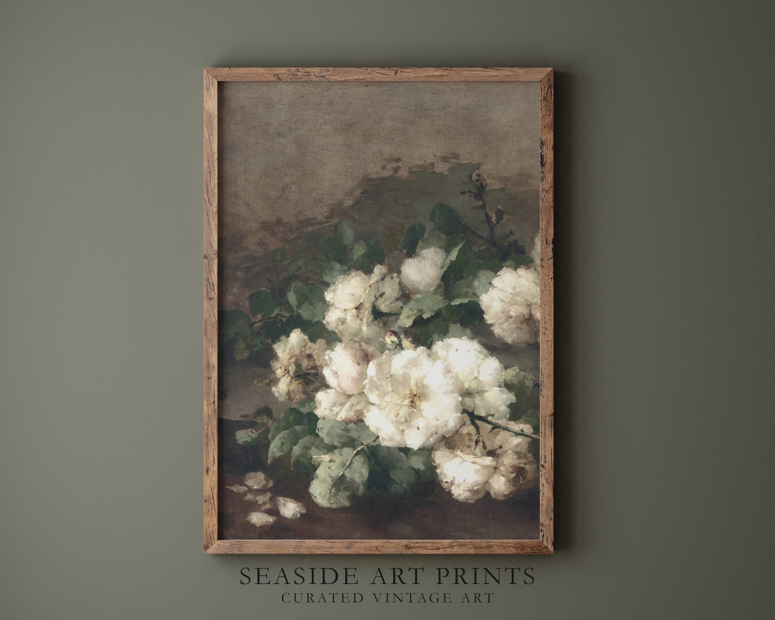 Antique White Roses Print Vintage White Flower Oil Painting - Etsy