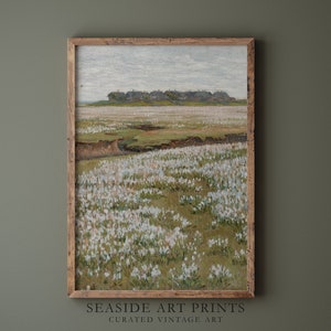 Antique Spring Meadow Art Print - Set of Two, Vintage Landscape Oil ...