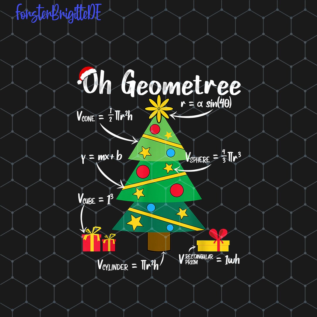 Oh Geometree Christmas Png, Merry Christmath Png, Math Teacher ...
