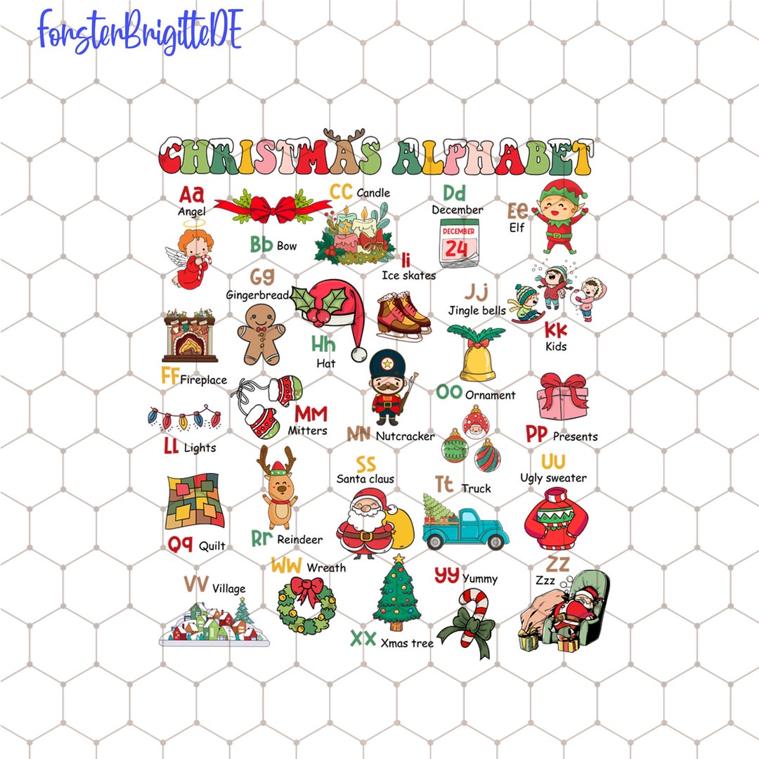 Alfabeto de Navidad Png Maestro Navidad Png Maestro Alfabeto - Etsy España