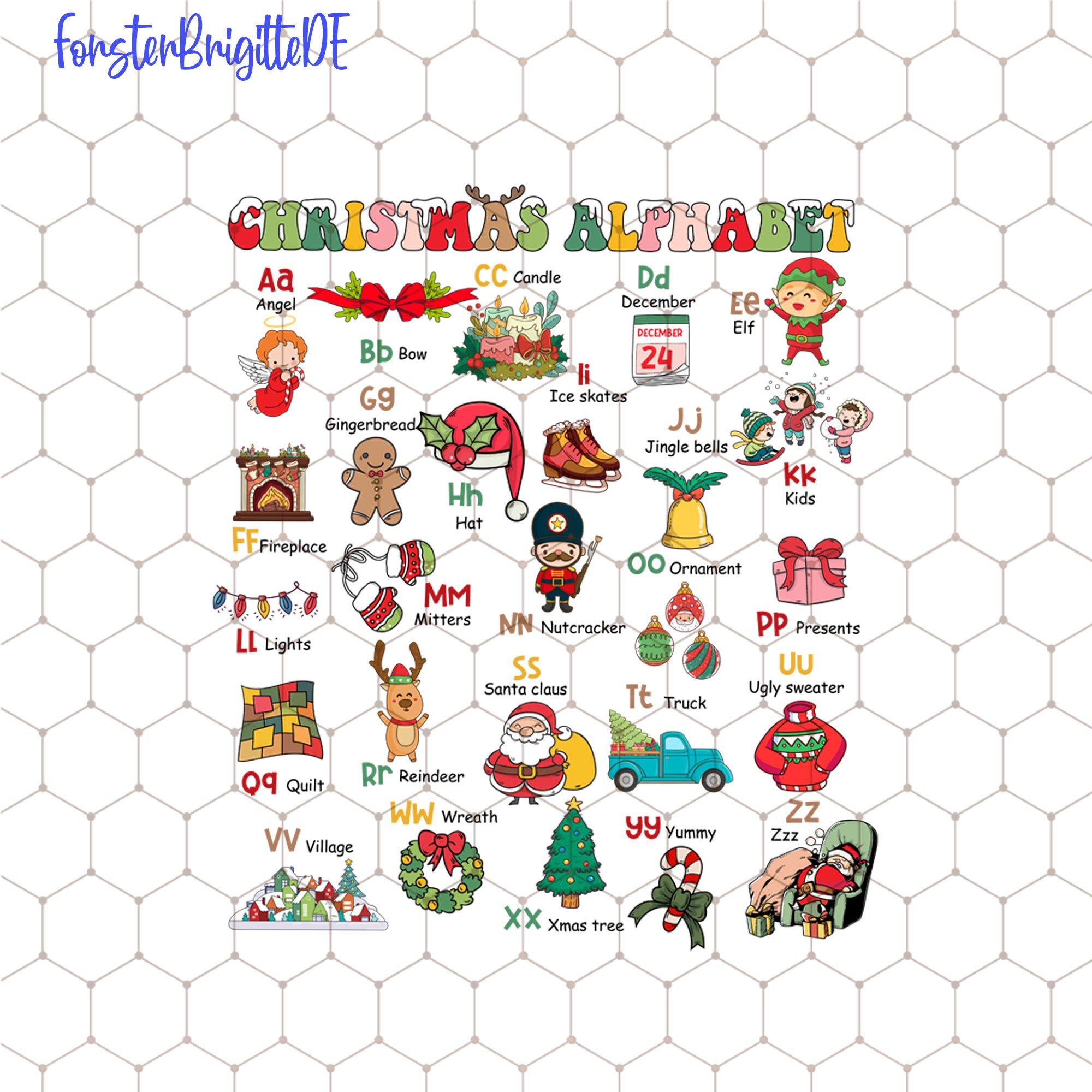 Alfabeto de Navidad Png Maestro Navidad Png Maestro Alfabeto - Etsy España