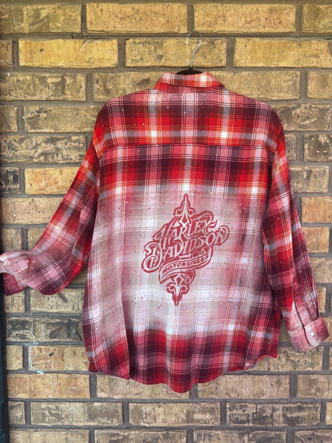 Harley Davidson Repurposed Flannel - Etsy