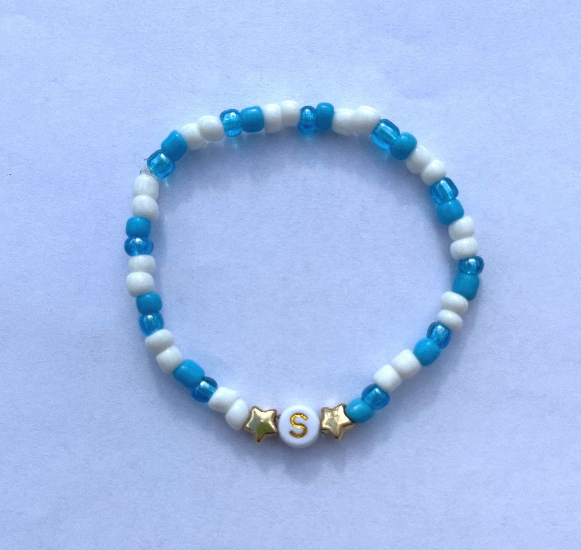 Custom Initial Letter Seed Bead Bracelet - Etsy