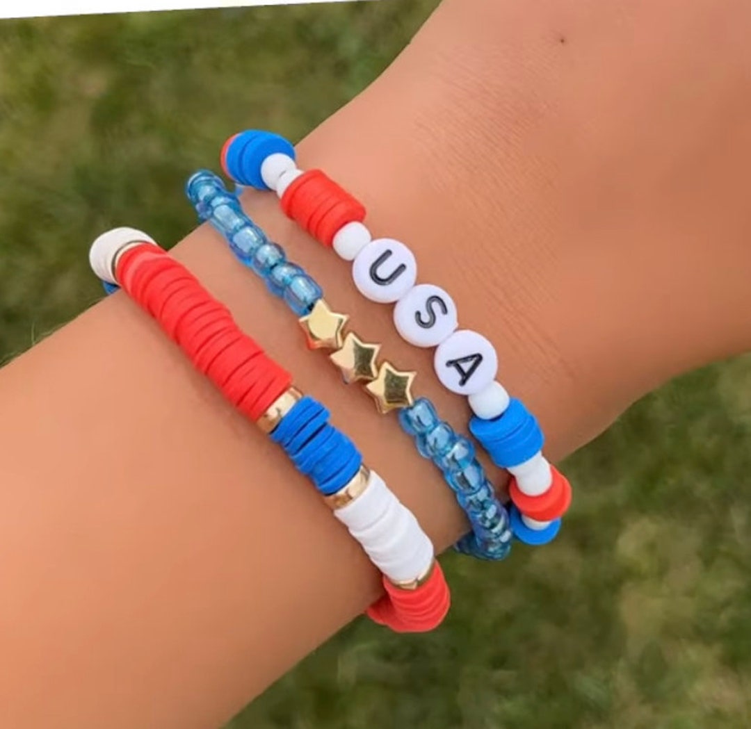 Fourth of July Bracelet Set - Etsy
