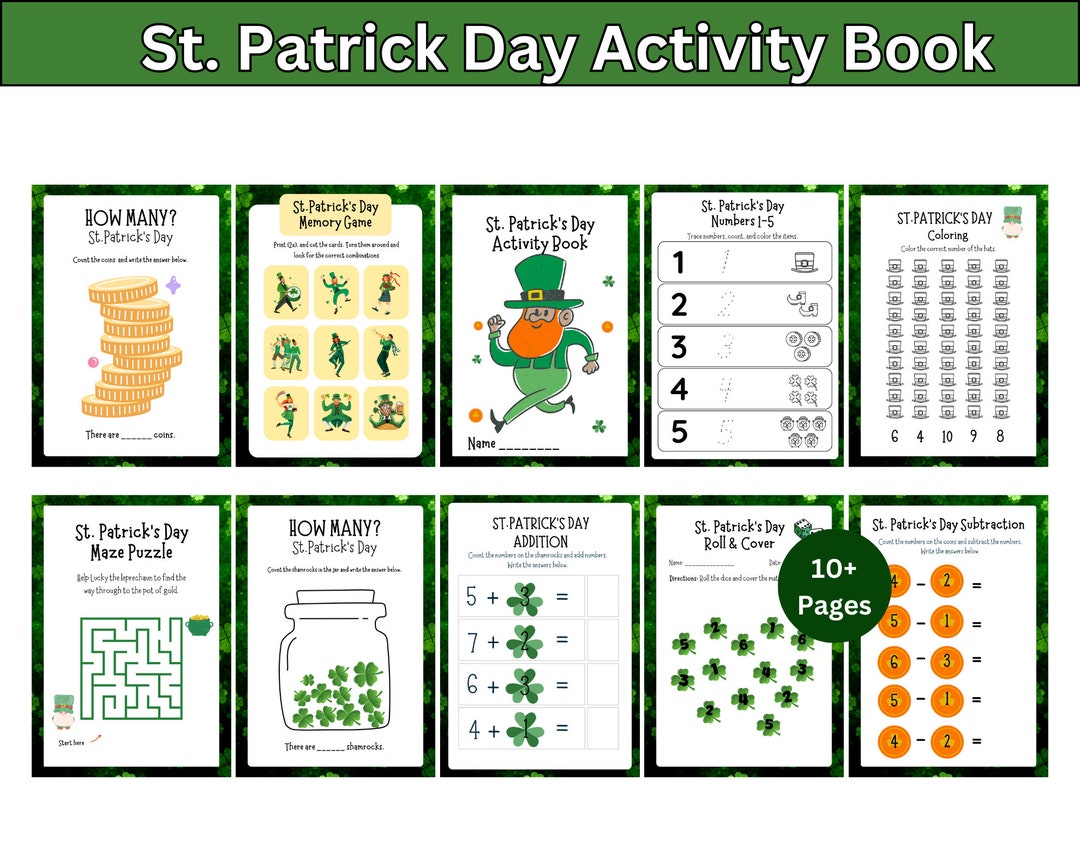 St. Patrick's Day Printable Kids Activity Bundle, St Patricks Day ...