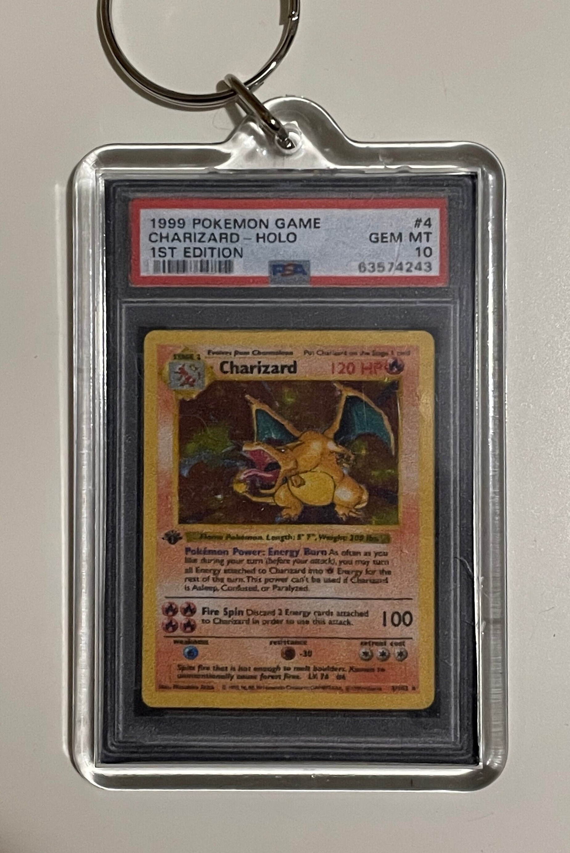 Various Custom Pokémon Keychain Novelty PSA Homage 1st Ed 2x3 - Etsy