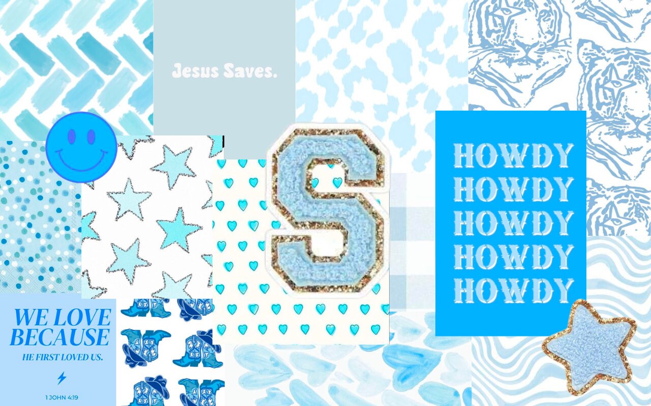 Preppy Monogram Desktop Wallpaper - Etsy