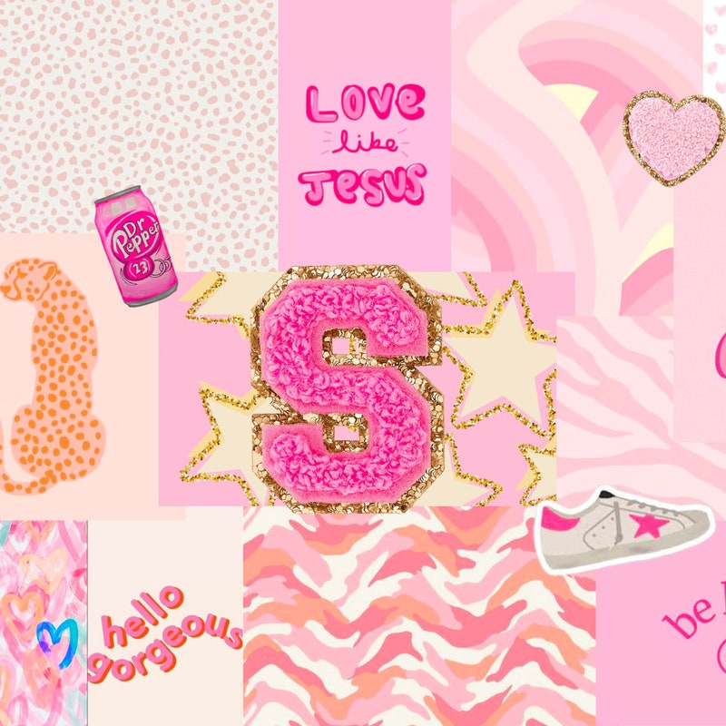 Letter Preppy Wallpaper - Etsy