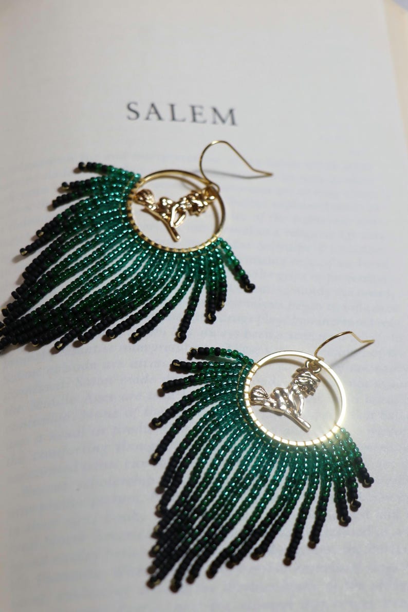 Wicked Earrings: Emerald Elphaba Witch Hoops - Etsy