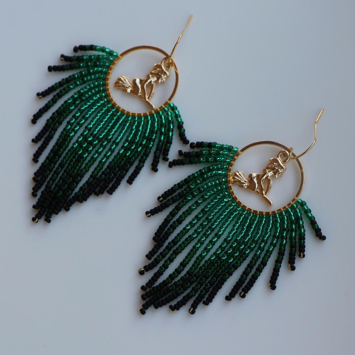 Wicked Earrings: Emerald Elphaba Witch Hoops - Etsy