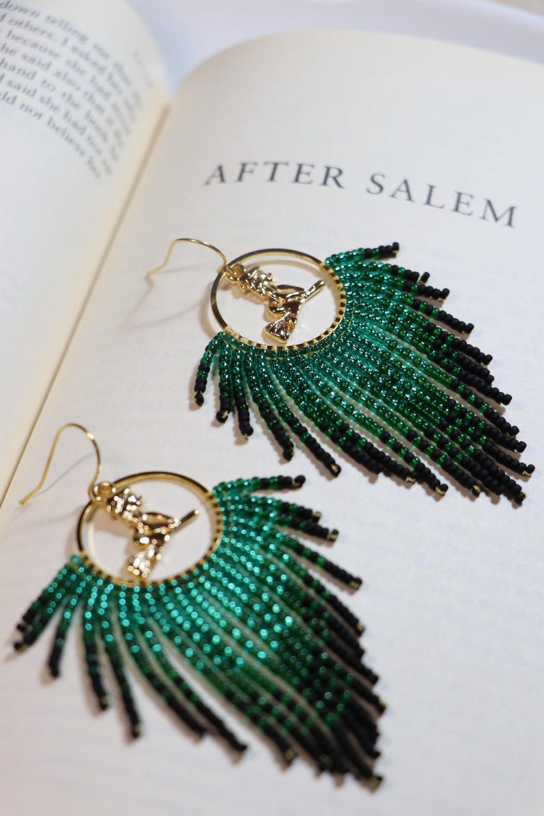 Wicked Earrings: Emerald Elphaba Witch Hoops - Etsy