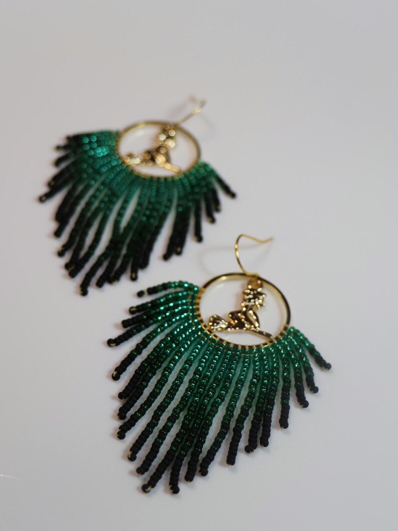 Wicked Earrings: Emerald Elphaba Witch Hoops - Etsy