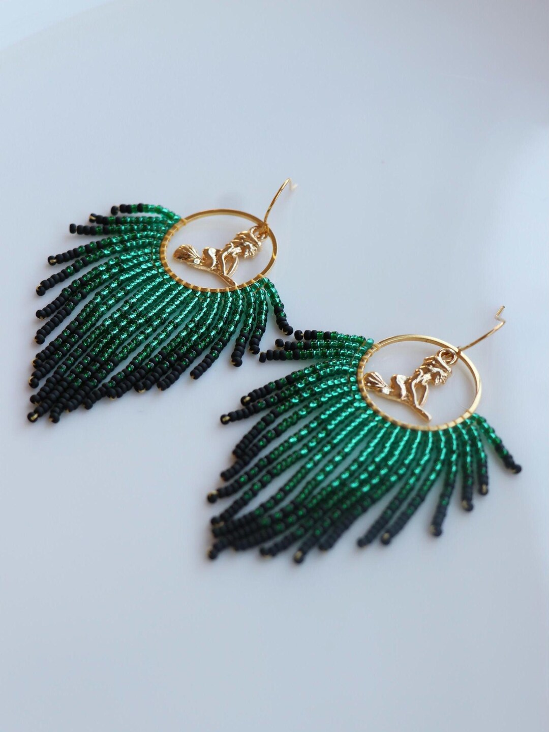 Wicked Earrings: Emerald Elphaba Witch Hoops - Etsy